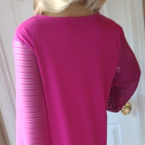 JM COLLECTIONS | Tops | Jm Collection Gorgeous Dark Pink Knit Top With ...